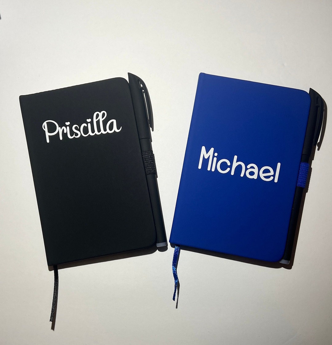 Personalized Mini Notebook With Pen Custom Name Journal Black or Blue ...