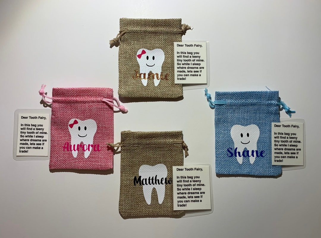 Tooth Fairy Bags, Personalized Tooth Fairy Pouch, Child's Tooth Fairy ...