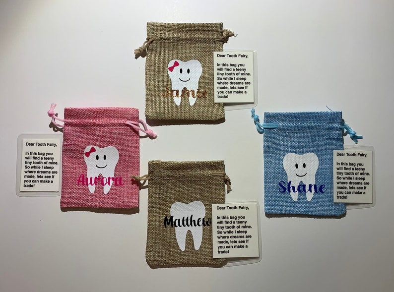 Tooth Fairy Bags, Personalized Tooth Fairy Pouch, Child's Tooth Fairy ...