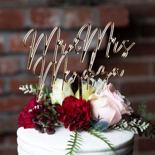 Mr. and Mrs. Cake Topper - Etsy