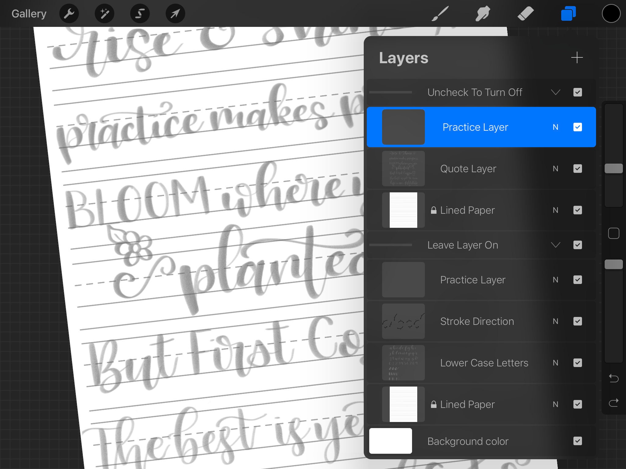 Handlettering Practice Sheets for Procreate - Etsy