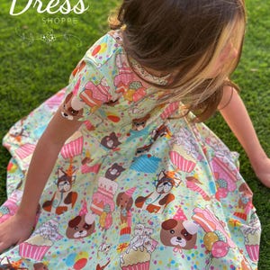 Paw-ty Birthday Twirly Dress, Girls, Twirly, Twirl, Pockets, Balloons ...
