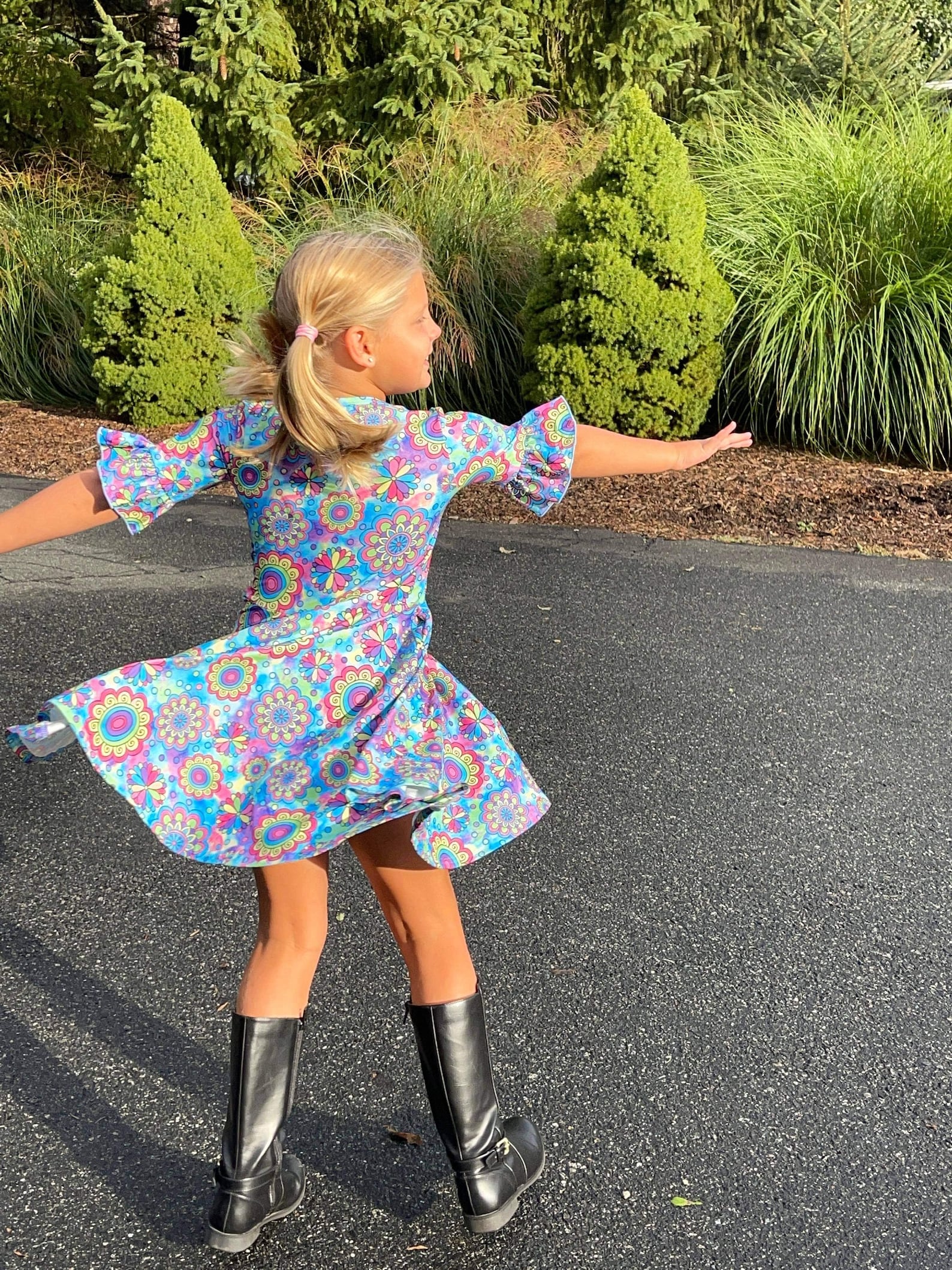 Retro 70s Twirly Paisley Dress Floral Rainbow Pockets - Etsy