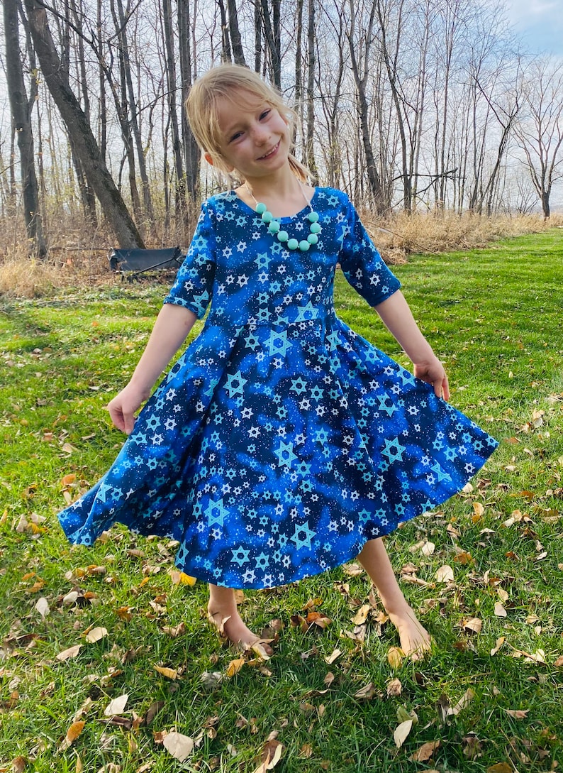 Passover, Hanaukkah Dress, Star of David, Holiday Dress, Girl Dress ...