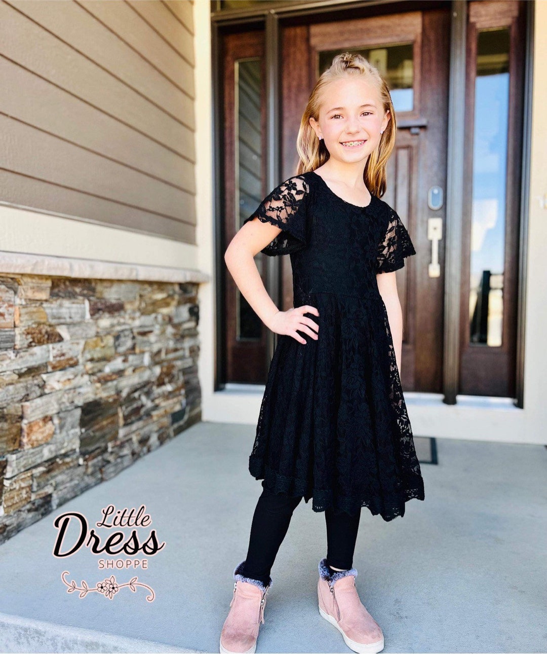 Black Lace Twirly Fancy Dress, Soft, New Years, Girls, Twirl, Toddler ...