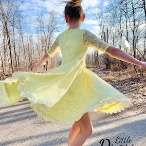 Pastel Yellow Twirly Lace Dress, Girls, Little Dress Shoppe, Pockets ...