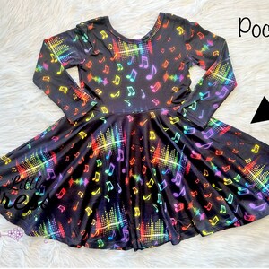 Music Note Twirly Dress, Teacher, Loud, Pockets, Twirl, Black, Band ...