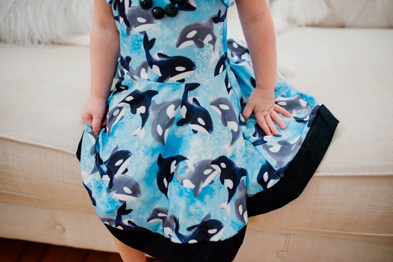 Orca Dress Whales Killer Whale Twirly Girlsdresses - Etsy