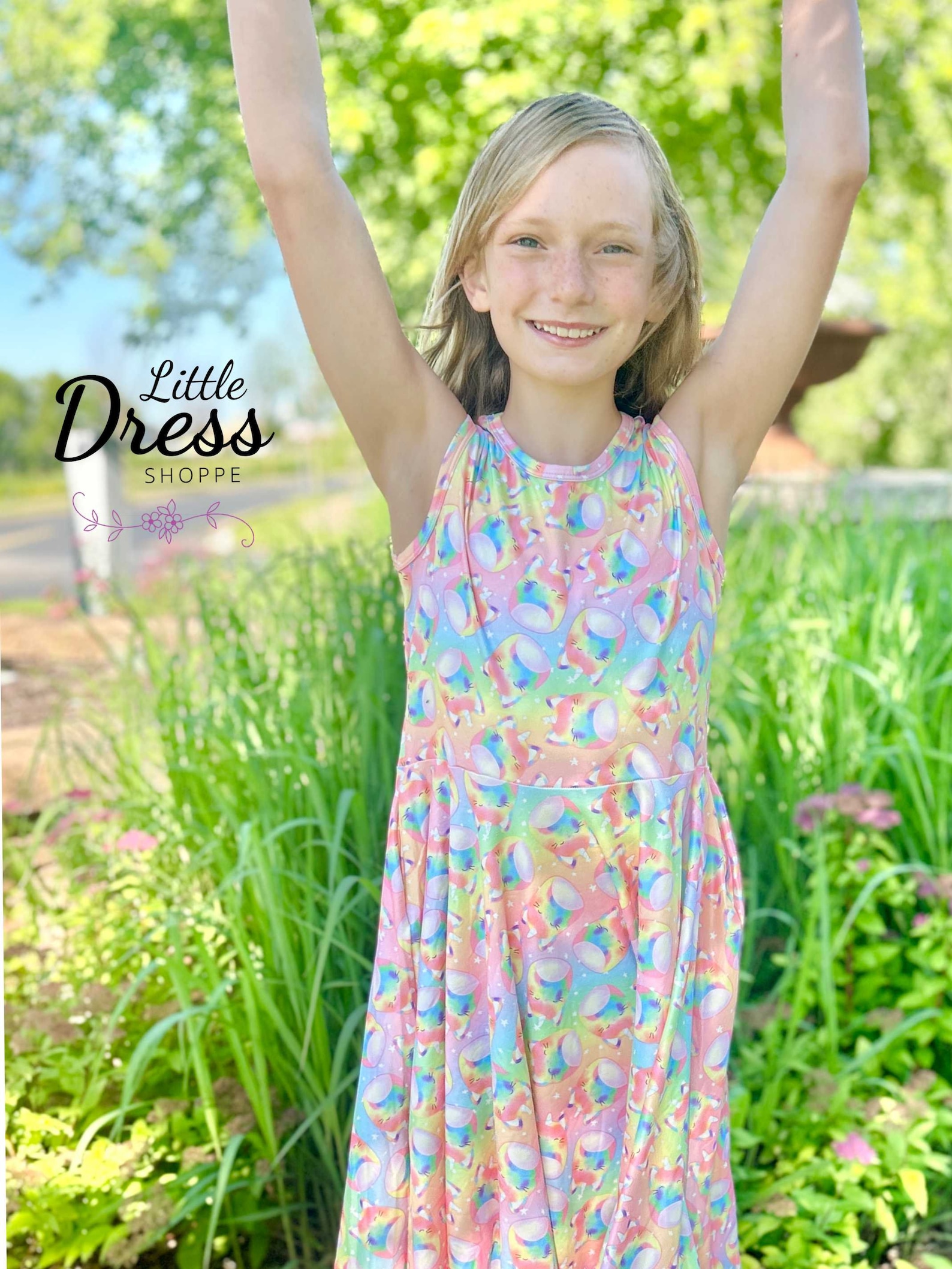Squishy Rainbow Twirly Dress, Stuffy, Tank Dress, Girls, Kids, Pockets ...