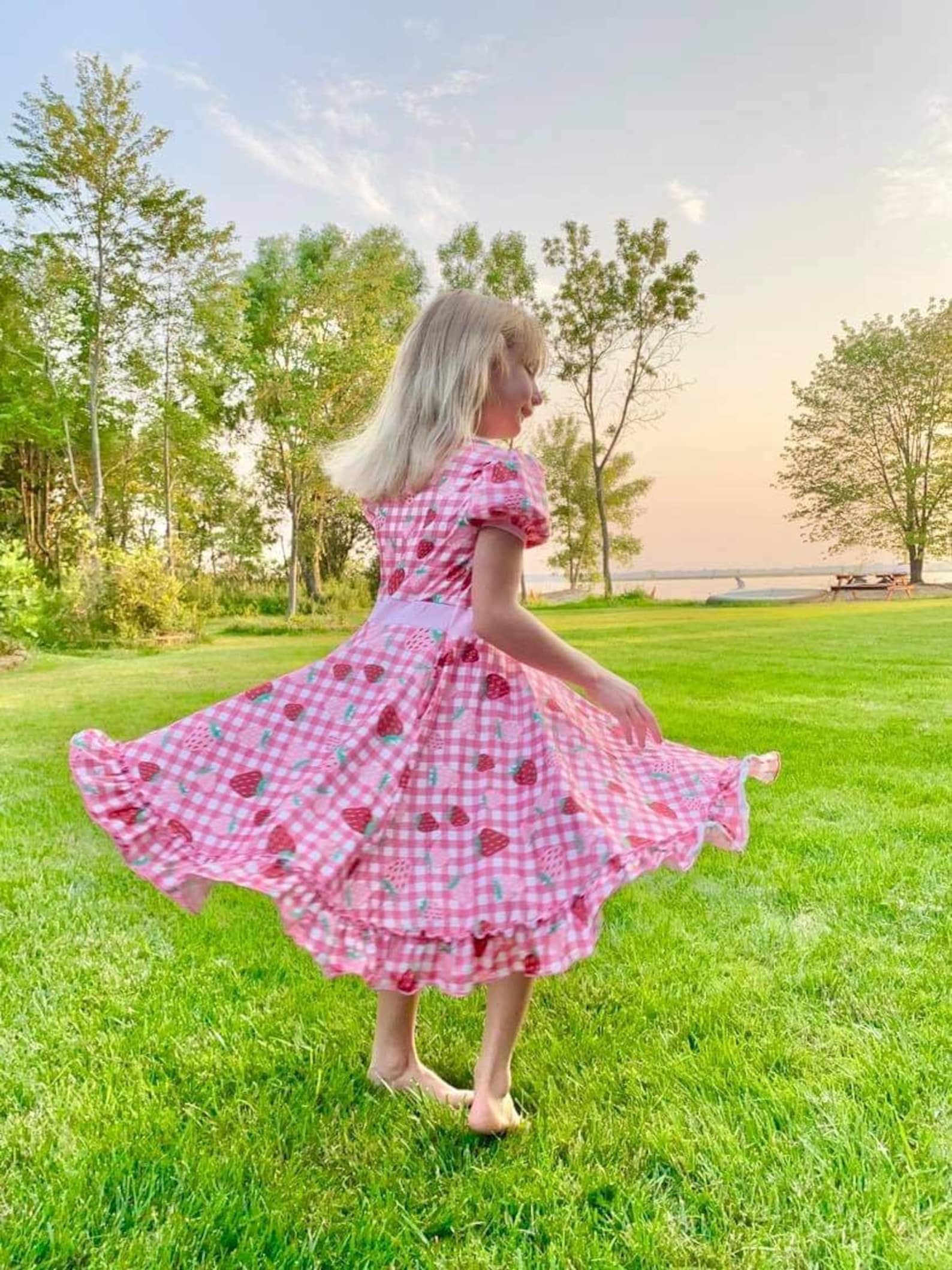 Strawberry Twirl Dress Buttery Soft Fruit Dress Summer - Etsy