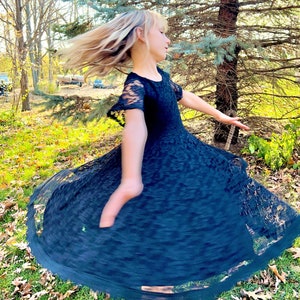 Black Lace Twirly Fancy Dress, Soft, New Years, Girls, Twirl, Toddler ...