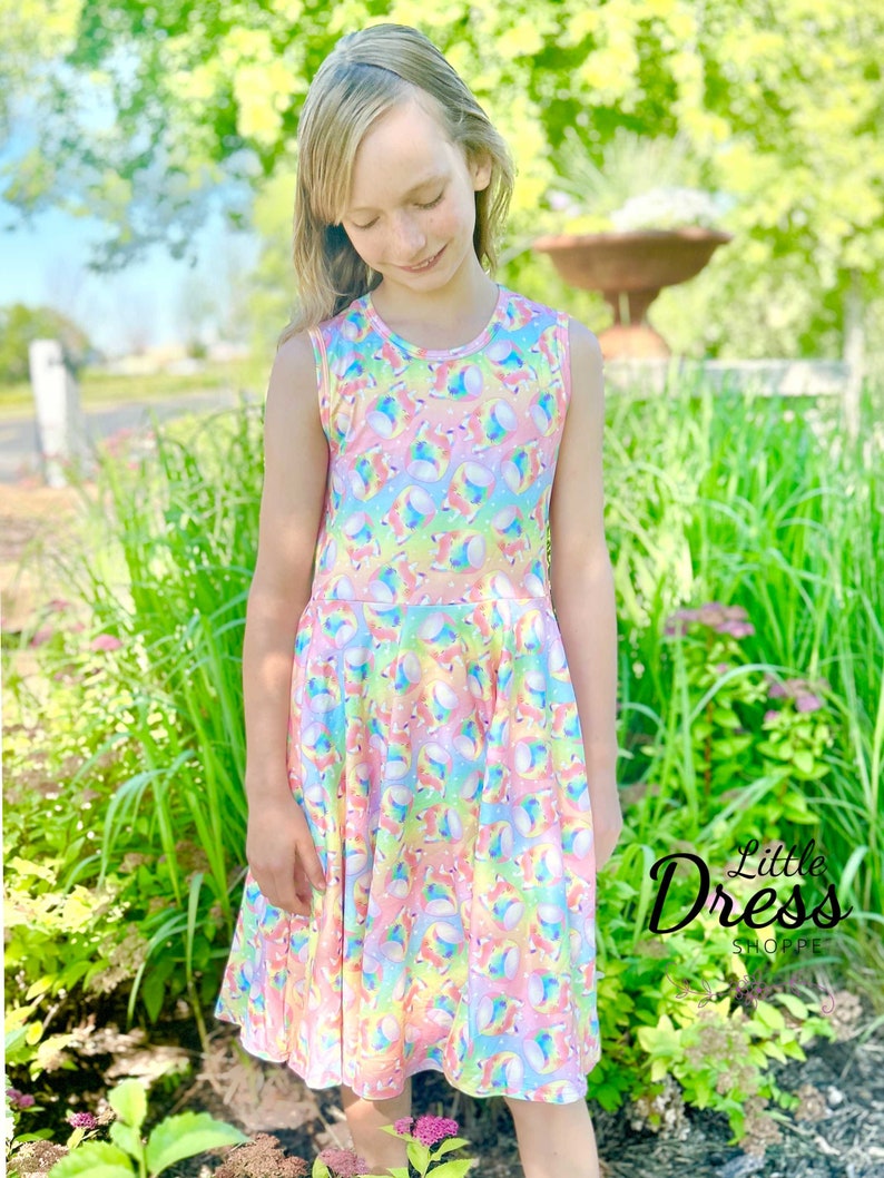 Squishy Rainbow Twirly Dress, Stuffy, Tank Dress, Girls, Kids, Pockets ...