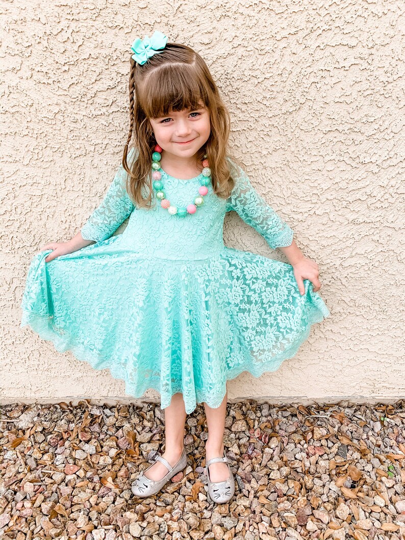 Lace, Twirly Dress, Soft Lace, Easter Dress, Formal Dress, Girls ...