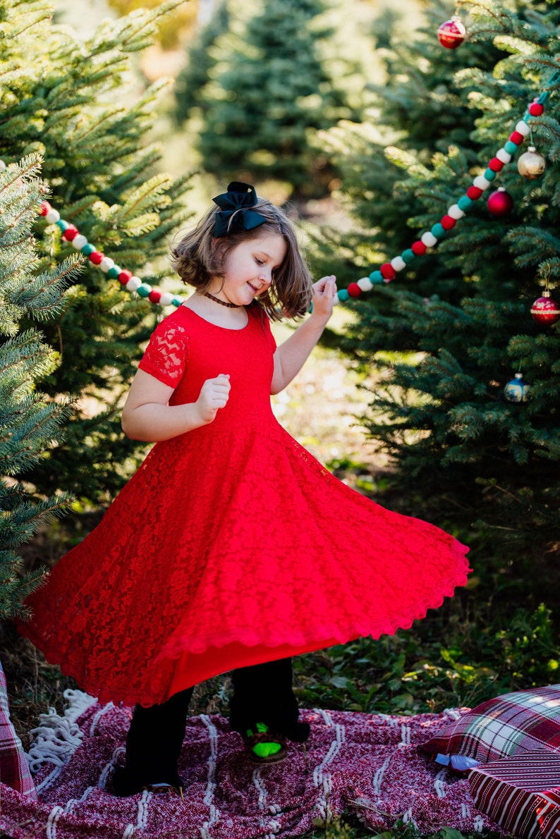 Fancy Red Lace Dress Christmas Dress Holiday Dress Winter - Etsy