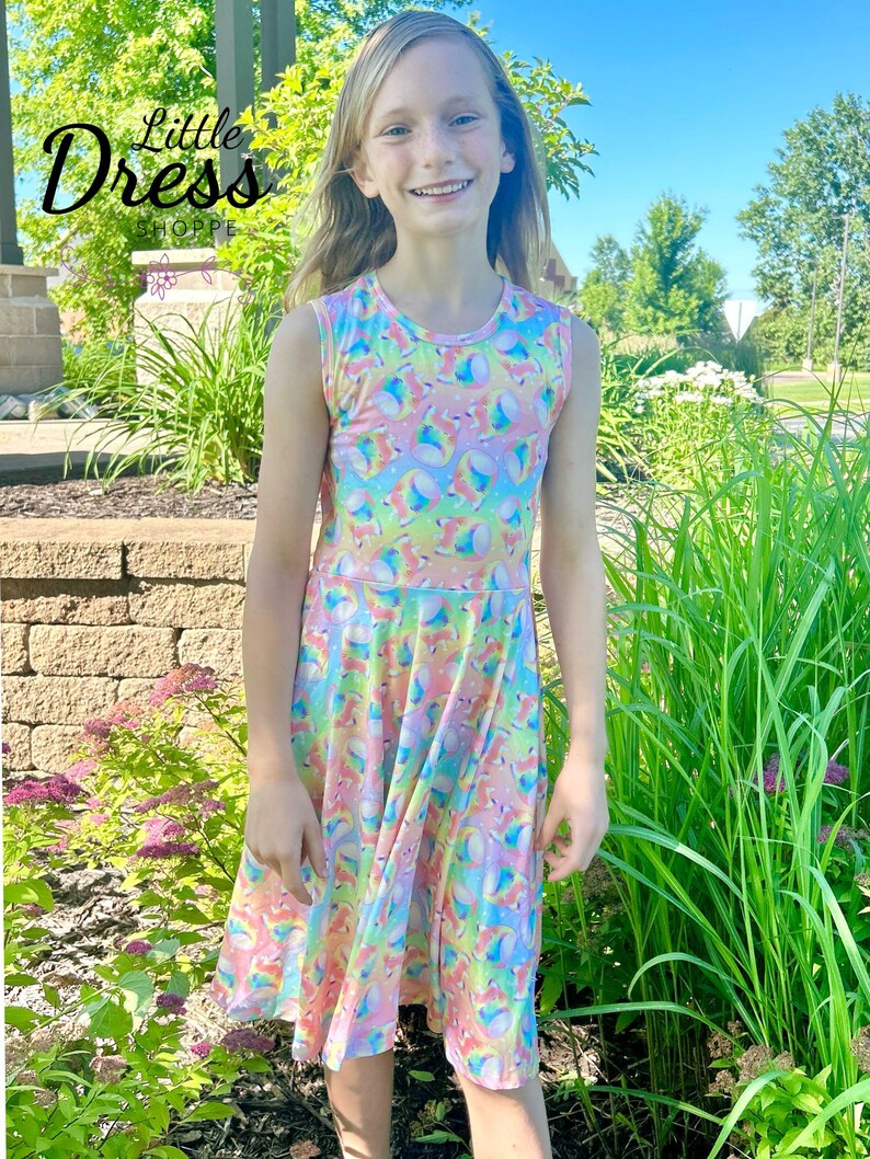 Squishy Rainbow Twirly Dress, Stuffy, Tank Dress, Girls, Kids, Pockets ...