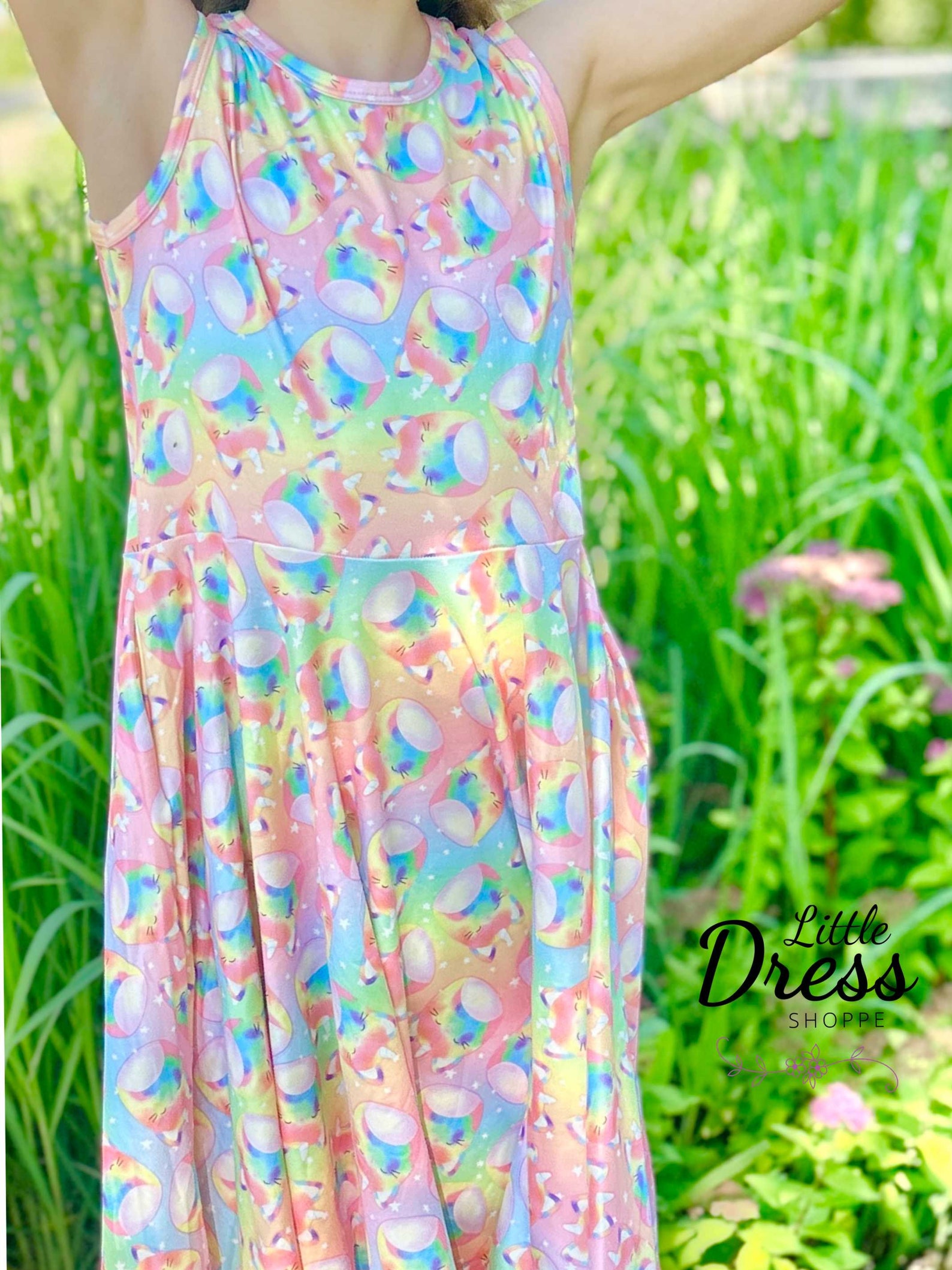 Squishy Rainbow Twirly Dress, Stuffy, Tank Dress, Girls, Kids, Pockets ...
