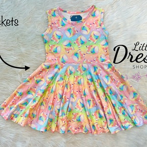 Squishy Rainbow Twirly Dress, Stuffy, Tank Dress, Girls, Kids, Pockets ...
