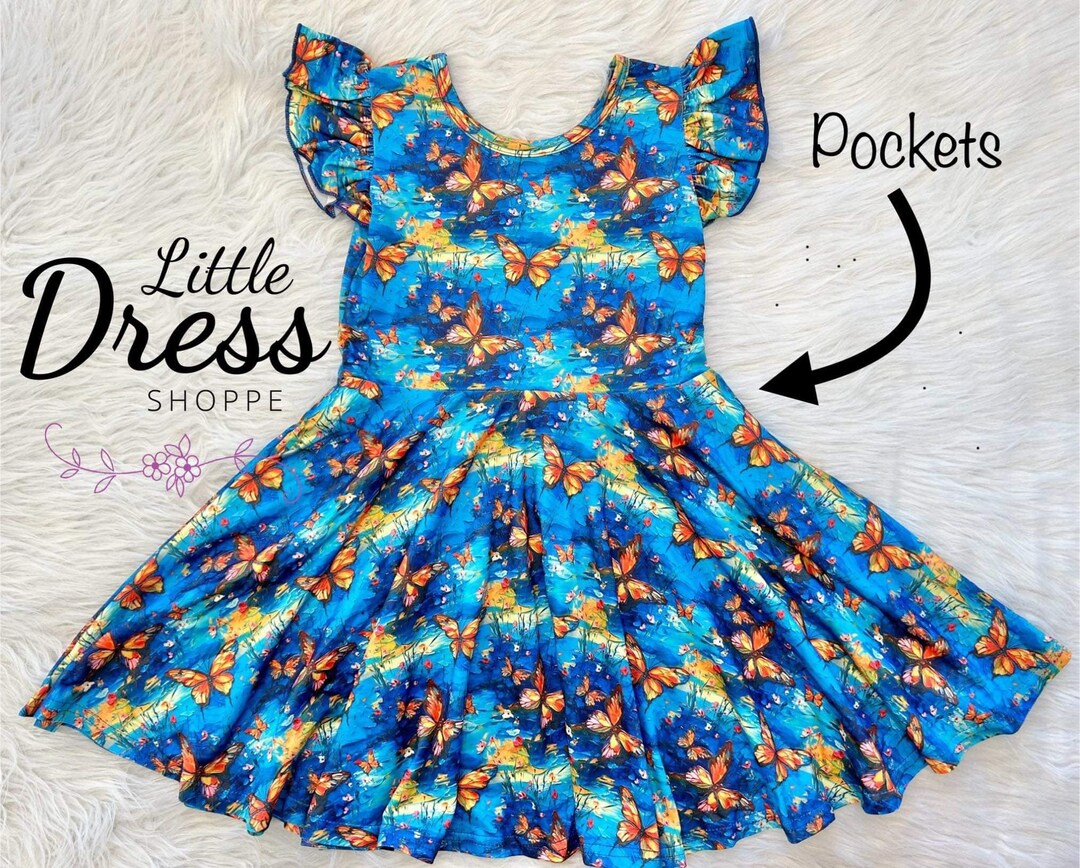 Water Color Butterfly Twirly Dress, Twirl, Painting, Pockets, Spinning ...