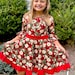 Christmas Rose Twirly Dress, Holiday, Green, Red, Pockets, Kids ...
