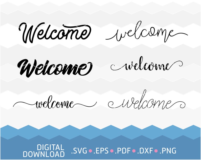 Welcome Instant Download 6 Cursive Font Styles Commercial | Etsy