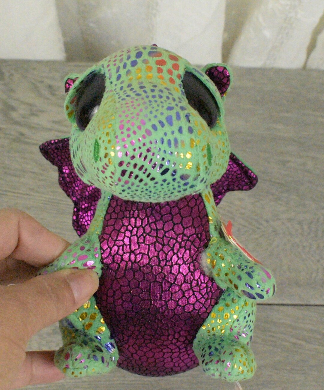 Vintage cinder TY Beanie Boos Dragon Metallic Plush - Etsy