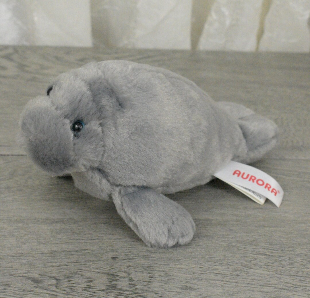 Vintage 2017 Aurora Grey Manatee Plush Beanie Stuffed Animal - Etsy