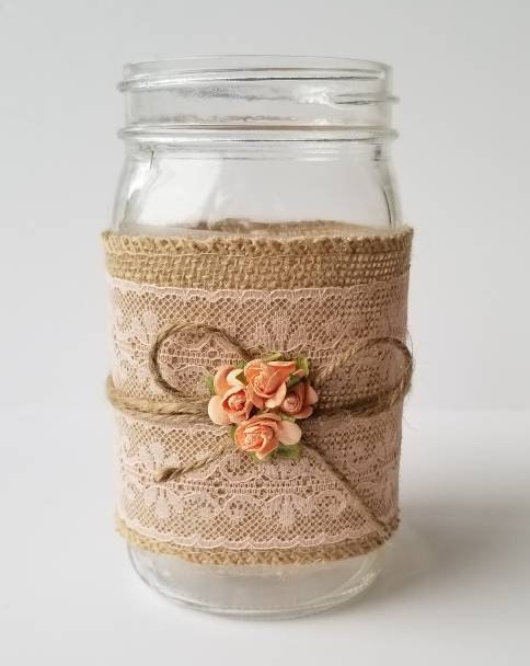 Rustic Burlap & Lace Mason Jar Wedding Bridal Shower Centerpieces ...