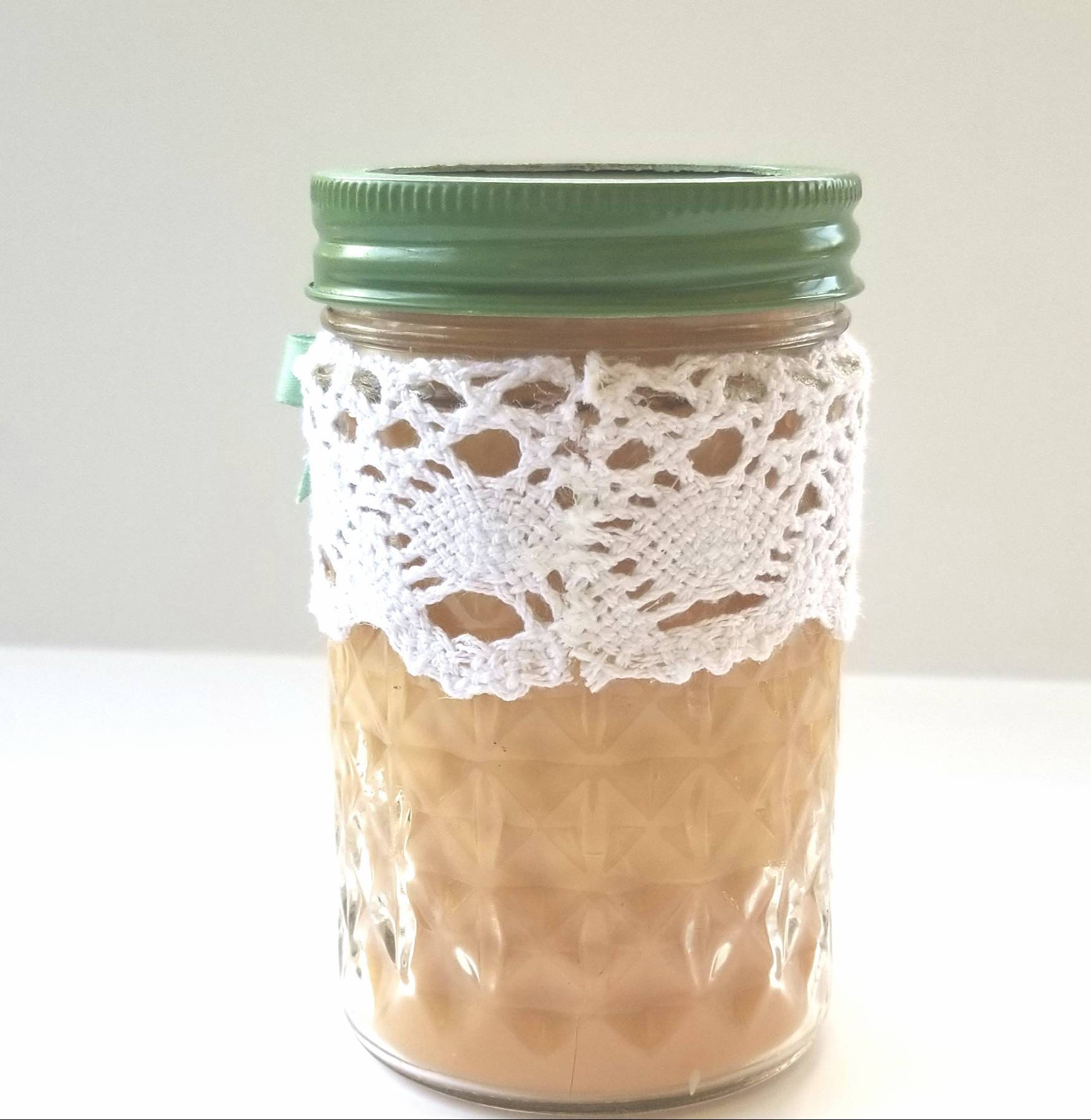 Cedarwood & Tea Tree Mason Jar Soy Candle Lace and Ribbon - Etsy