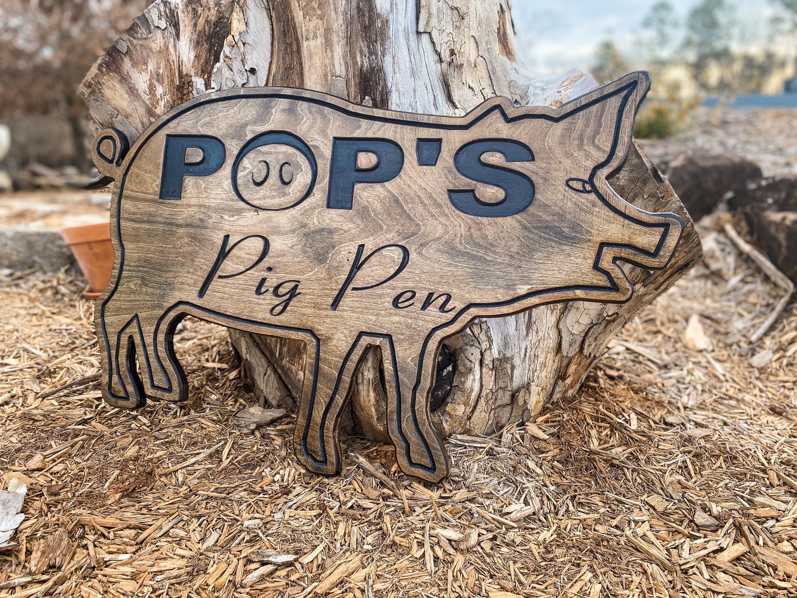Pops Pig Pen Sign Custom Pig Sign Housewarming Gift Framed Wood Pig ...