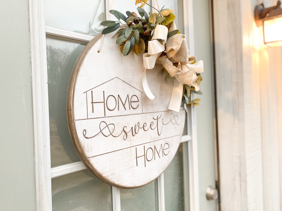 Home Sweet Home Front Door Sign Custom Sign Carved Sign Welcome Sign ...