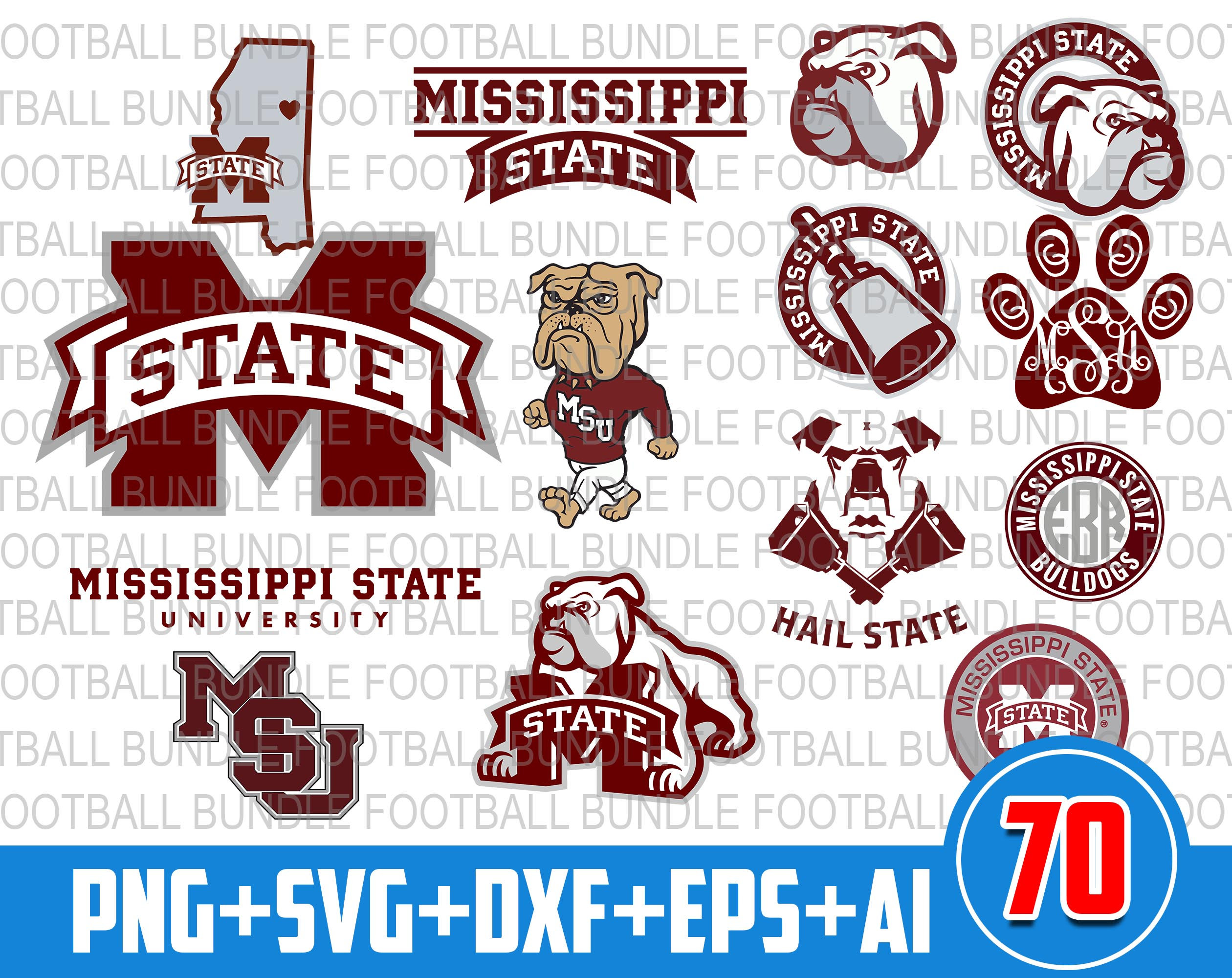 Mississippi State Png Svg Bulldogs Football Svg Super Bowl - Etsy