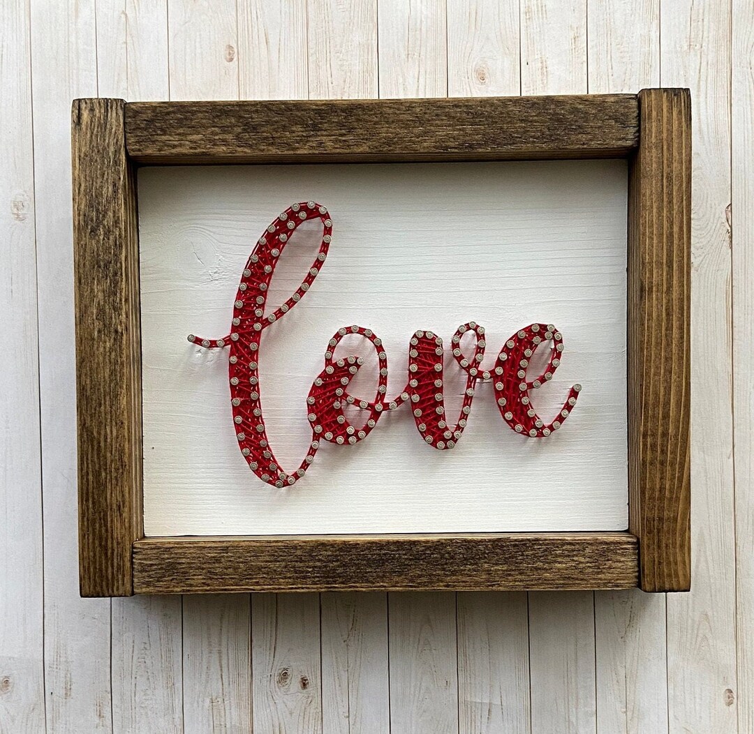 Love String Art, Valentine’s Day Decor, Shelf Sitter, Love Sign ...