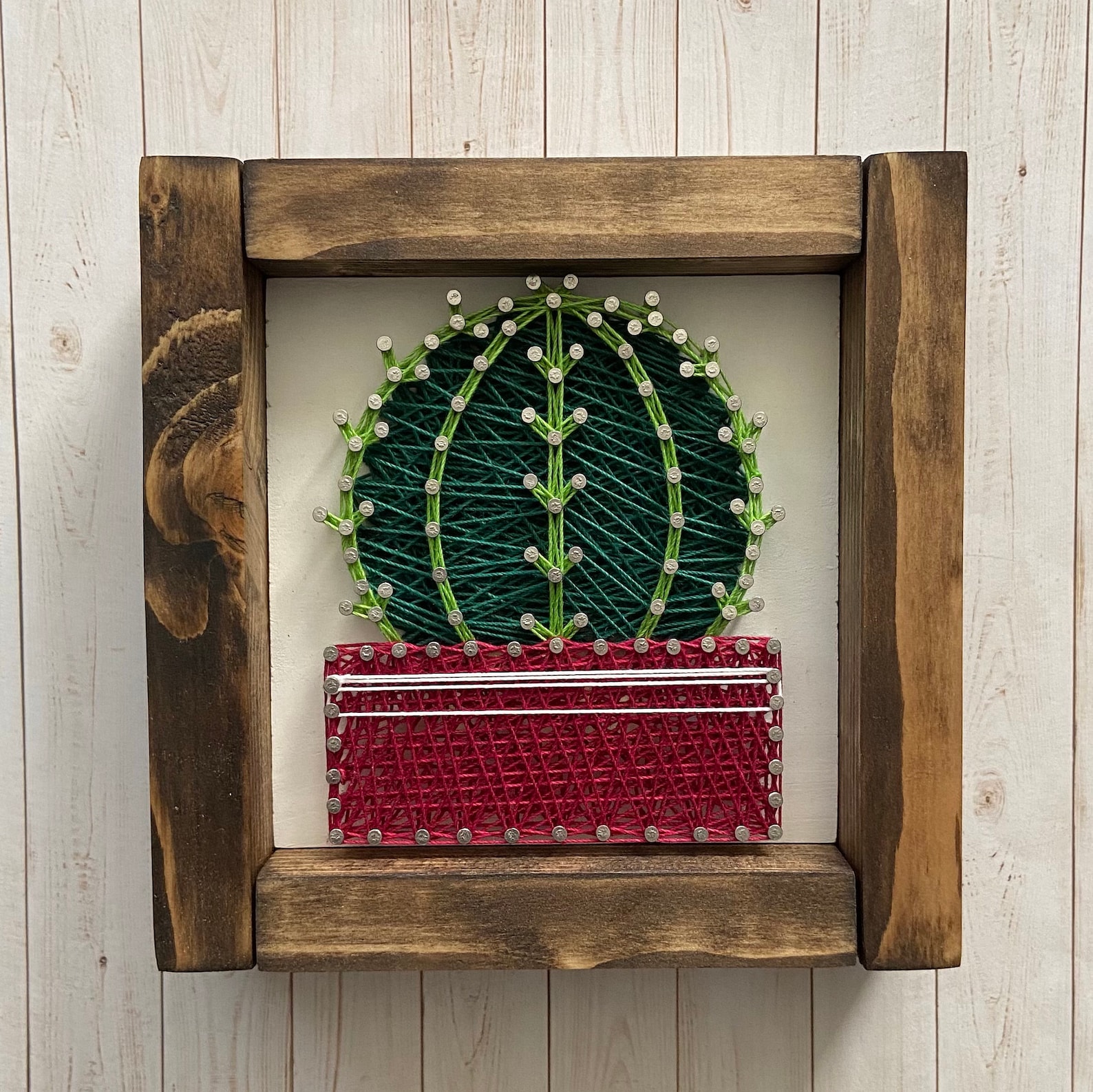 Cactus String Art, Framed Cactus Decor, Shelf Sitter, Tiered Tray Decor ...