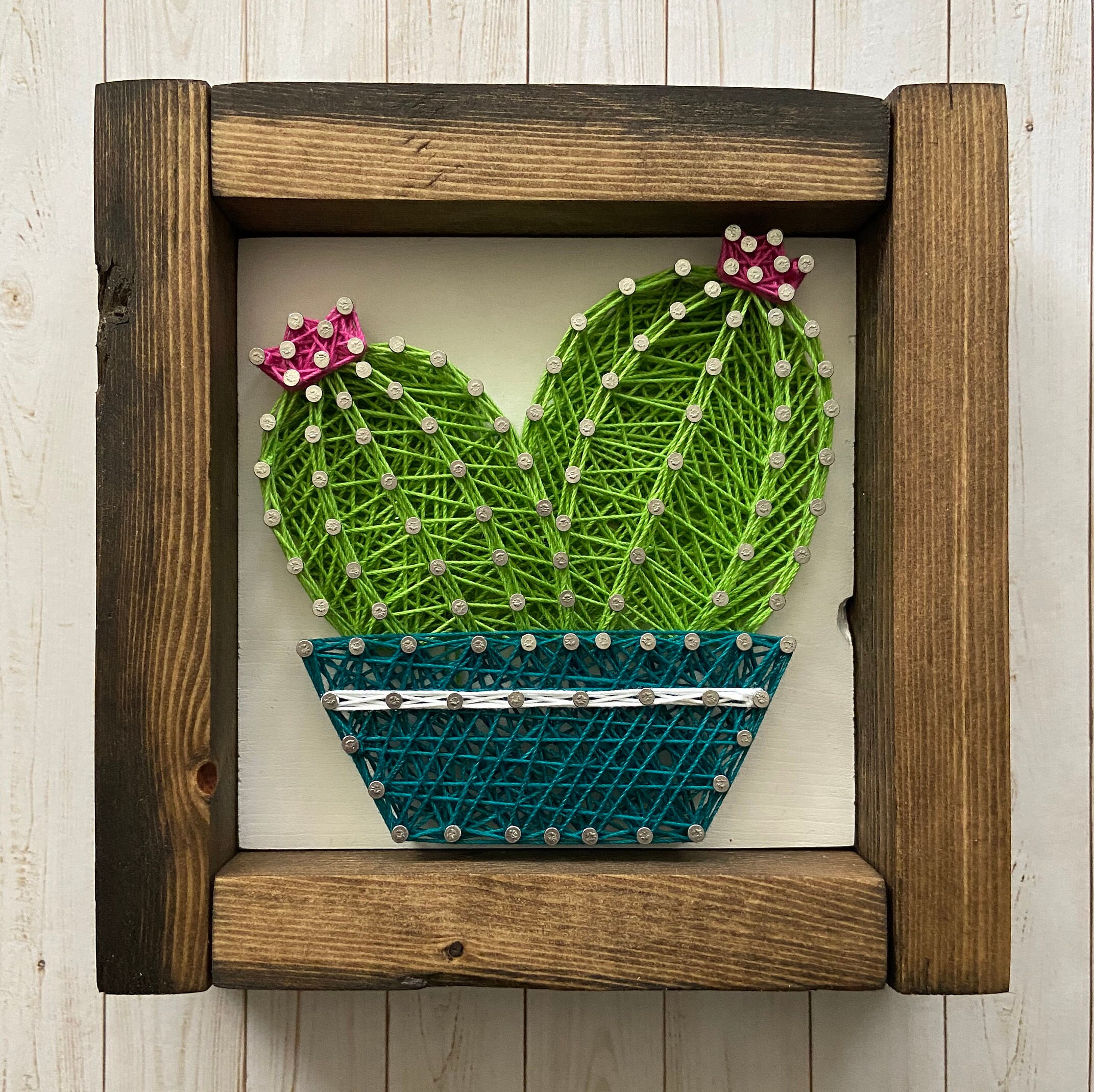 Cactus String Art, Framed Cactus Decor, Shelf Sitter, Tiered Tray Decor ...