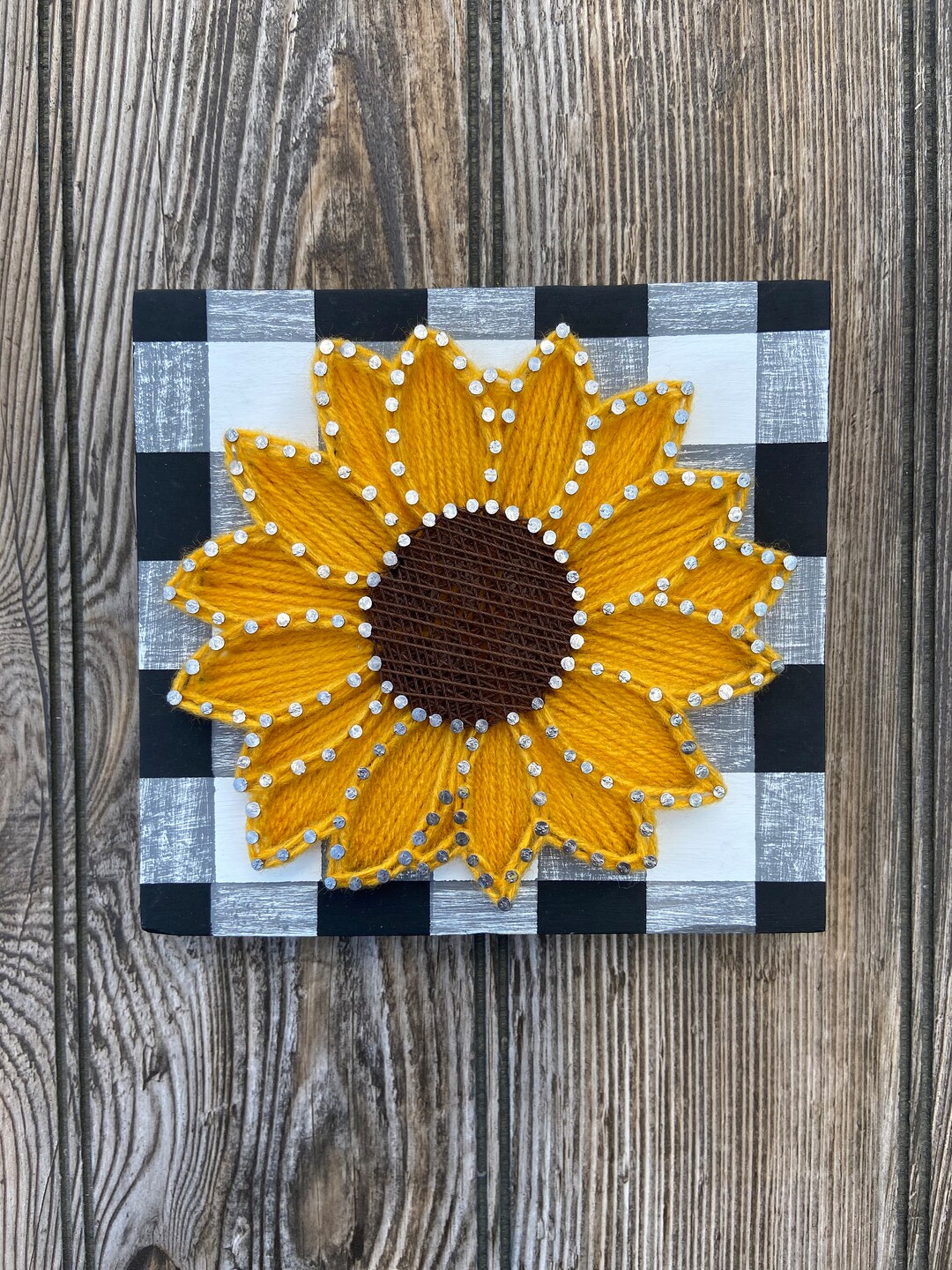 Sunflower String Art, Sunflower Sign, Hand Painted Sign, Sunflower ...