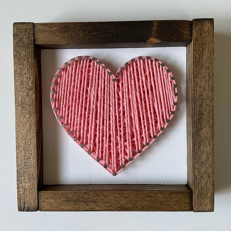 Heart String Art Valentines Day Decor Framed Heart Sign - Etsy