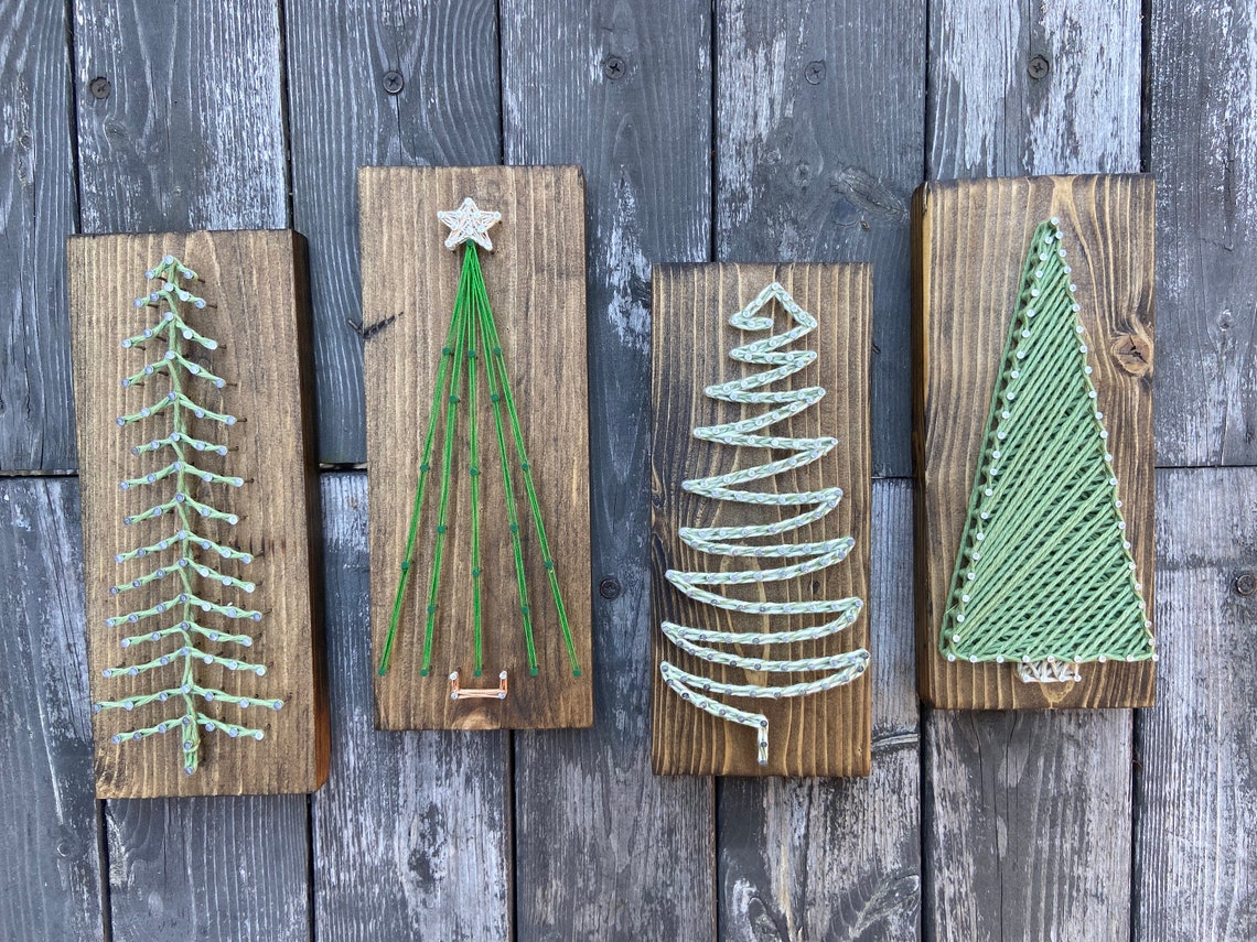 Christmas Trees Tree String Art Christmas Decor Tree Sign - Etsy