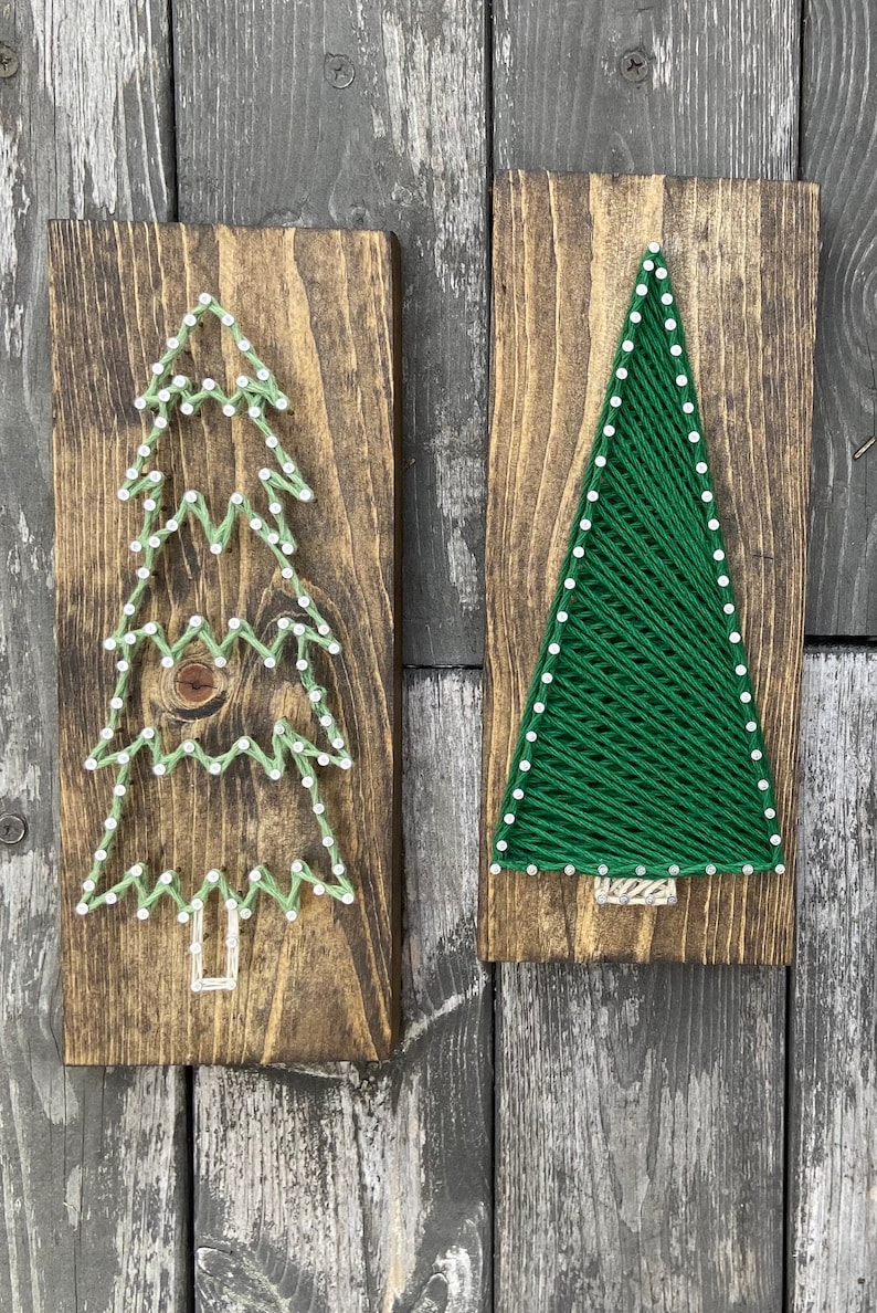 Christmas Trees Tree String Art Christmas Decor Tree Sign - Etsy