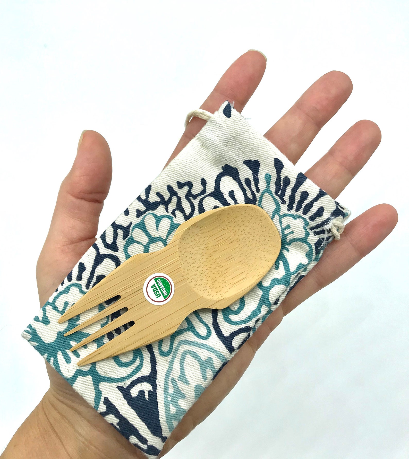 Zero-waste Reusable Organic Bamboo Spork With Up-cycled / - Etsy