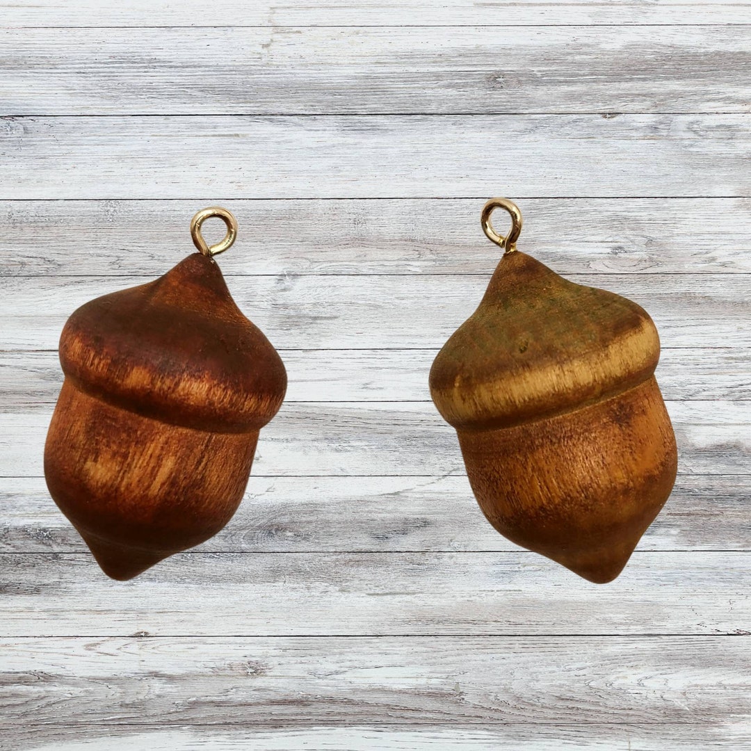 Set of 2 Acorn Ornaments, Cottagecore Woodland Neutral Ornament for ...