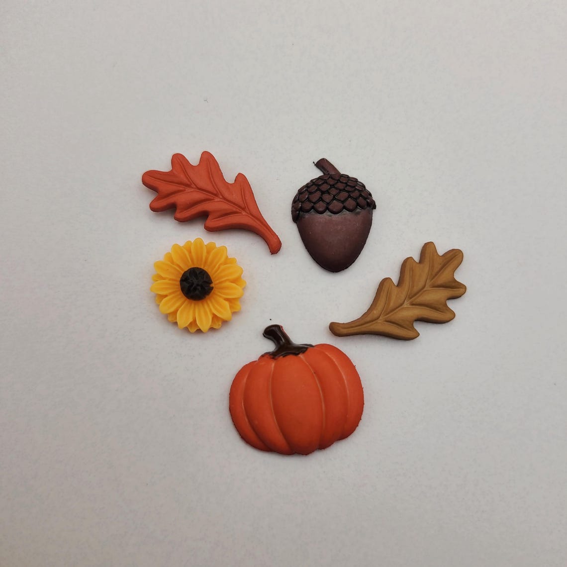 Set of Mini Fall Magnets: Leaves, Acorn, Pumpkin, and Sunflower. Autumn ...