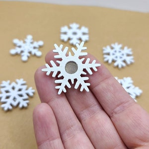 Set of Mini Winter Snowflake Magnets. Painted Wood Snow Flakes. - Etsy