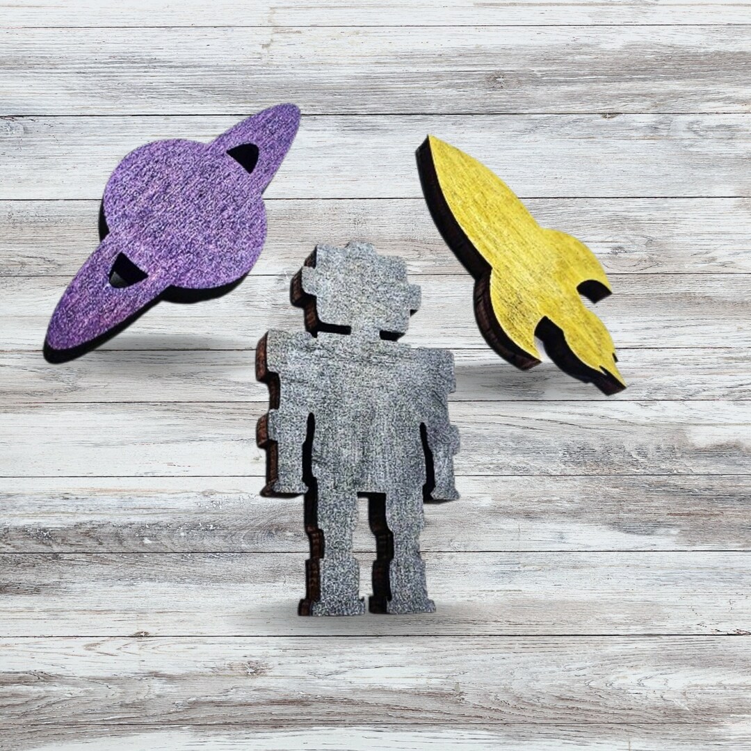 Sci Fi Magnet Set: Robot, Rocket Ship, Planet, Science Themed Kids ...