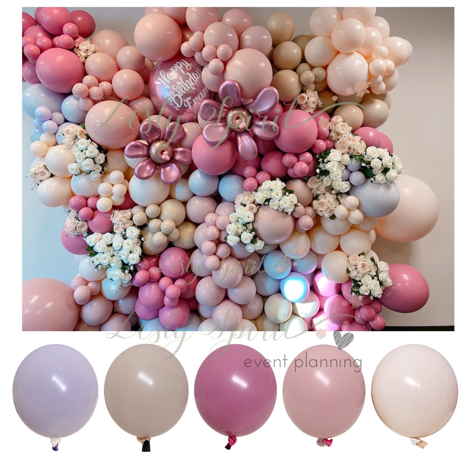Balloon Arch * Double Stuffed Balloons * Pastel Balloon Garland * DIY ...