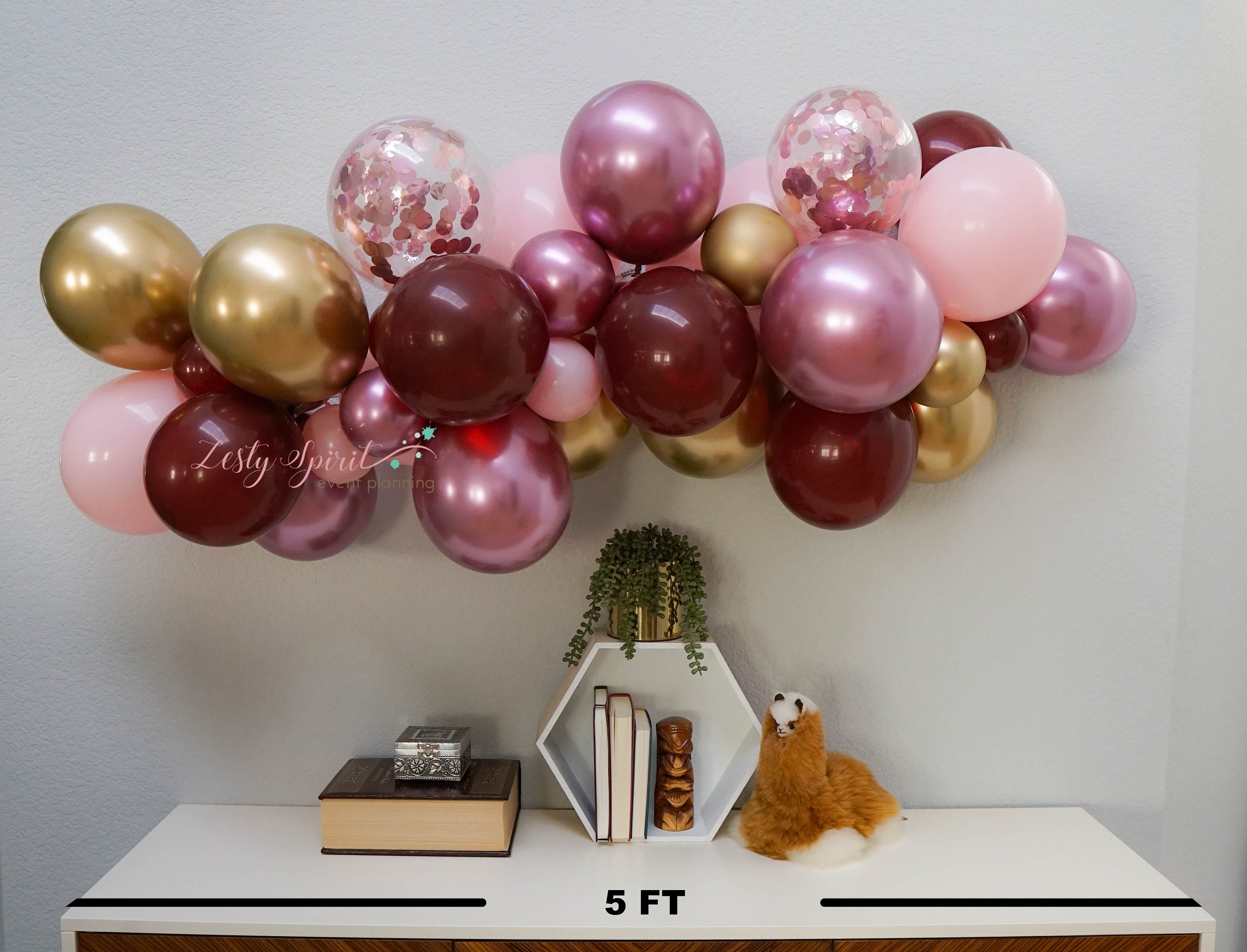 Balloon Arch Metallic Pink Pink Burgundy Gold Pink | Etsy