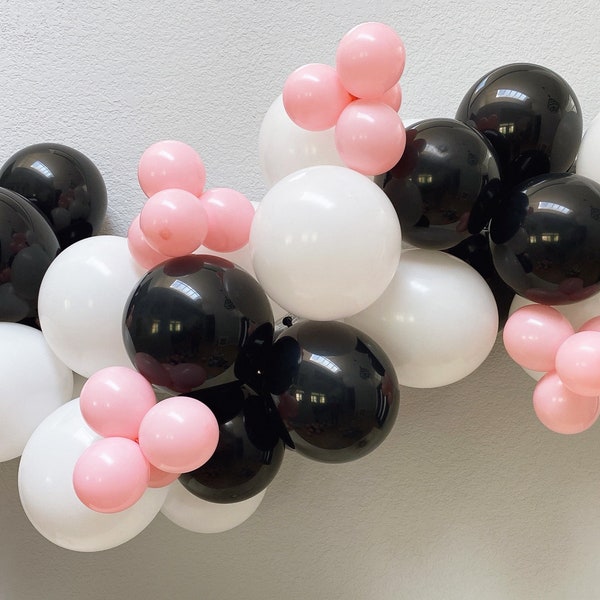 Pink Silver White Balloon Arch - Etsy