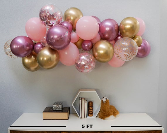 Balloon Arch Pink Metallic Pink Gold Gold Polka Dot | Etsy
