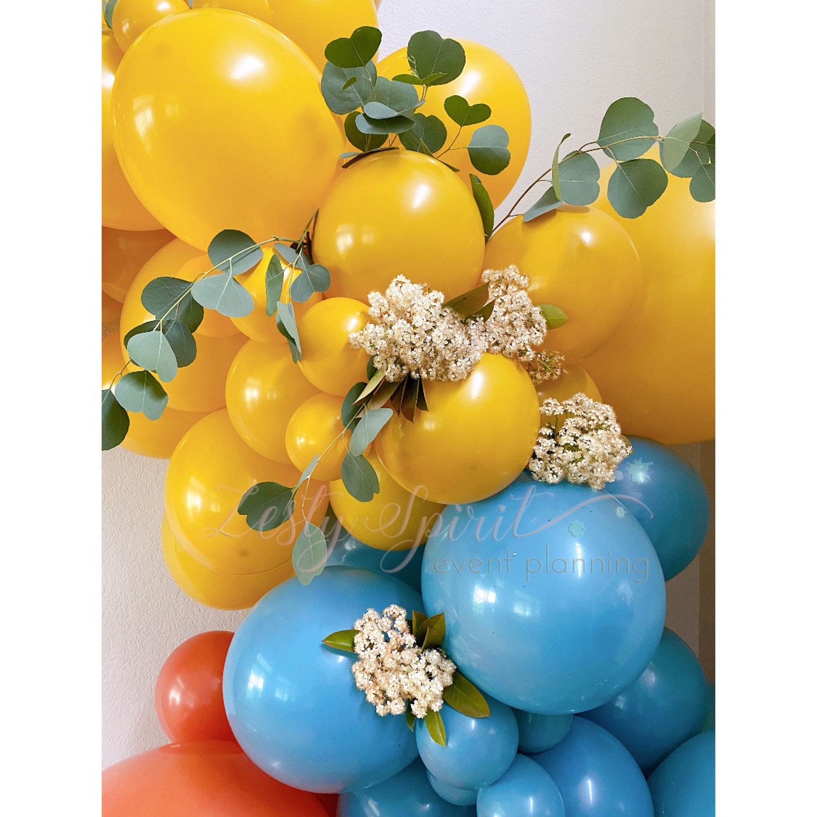 Balloon Arch Brick Orange, Mustard Yellow, Blue Balloon DIY Balloon ...