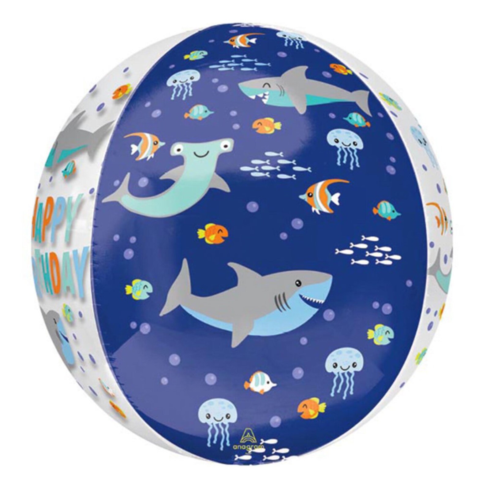 Helium Orb Balloon Ocean Theme Shark Balloon Happy | Etsy
