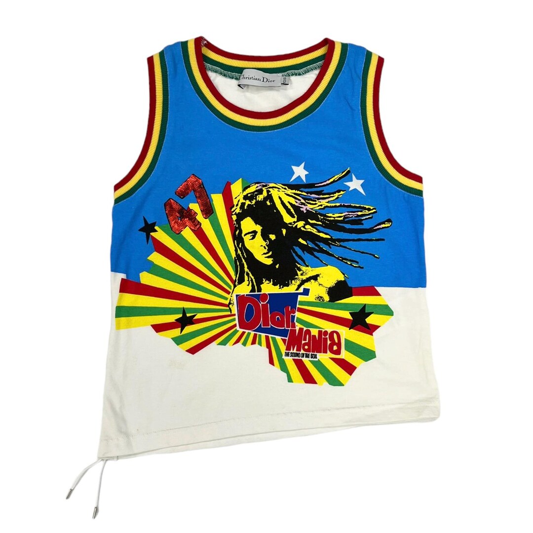 Christian Dior Vintage Rasta Mania Logo Tank Top Kids 10/12A Multicolor ...